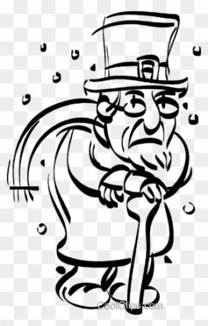 Vector Illustration Of Ebenezer Scrooge Cold-hearted - Scrooge Black ...